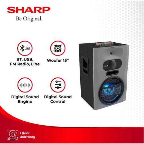 Jual Sharp Speaker Aktif CBOX-PROX15UBB Pro X Series Grey 19000 W PMPO ...