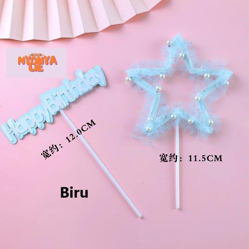 Jual CBL02 Topper Bintang Mutiara Hiasan Kue Ulang Tahun Happy Birthday ...