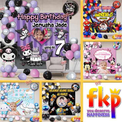 Jual FKP Set Spanduk Dekorasi Balon Kuromi / Ulang tahun Anak Sanrio ...