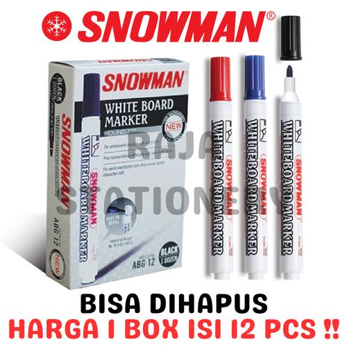 Jual SNOWMAN WHITEBOARD MARKER BG-12 SPIDOL PAPAN TULIS ABG-12 [12PCS ...