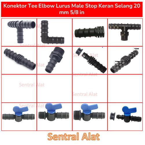 Jual GROSIR 100 Pcs Tee Elbow Lurus Offtake Male Valve Keran End Plug ...
