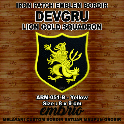Jual ARM-051-B Patch DEVGRU Lion Gold Squadron Team 6 us naval yellow ...