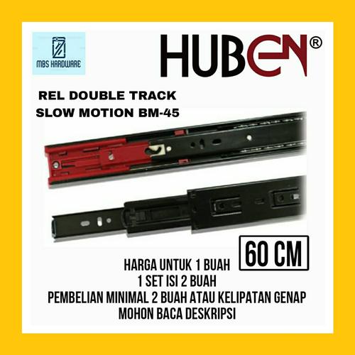 Jual Rel Laci HUBEN Slowmotion 60 CM / Slow Motion Full Extension BM-45 ...