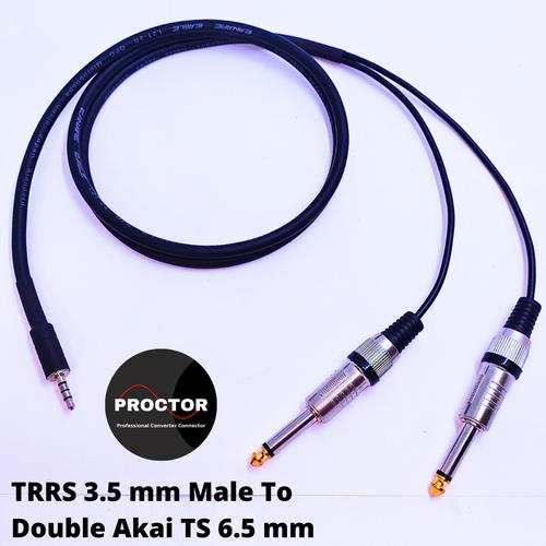 Jual Audio Adapter Double Akai mono TS 6.5 mm Male to TRRS 3.5 mm Male - 20 CM - Kota Surabaya ...
