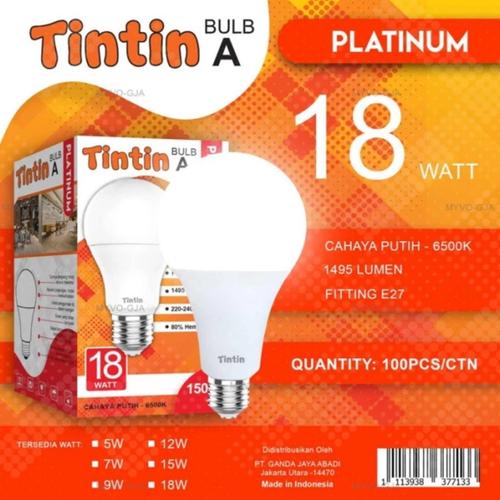 Jual Lampu Tintin Platinum 18w 18watt Hemat Energi Cahaya Putih - Kota ...