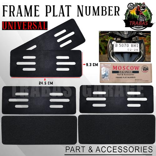 Jual FRAMELESS PLATE MOTOR DUDUKAN PLAT NOMOR NOPOL 1 SET UNIVERSAL ...