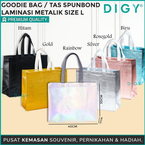 Jual Goodie Bag Glossy polos M Spunbond laminasi Metalik glossy ...