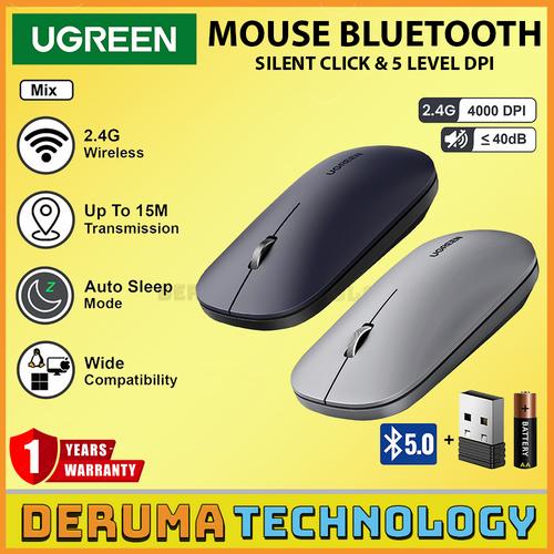 Jual UGREEN Mouse Bluetooth 2.4GHz Wireless Silent Klik 5Level 1000 ...