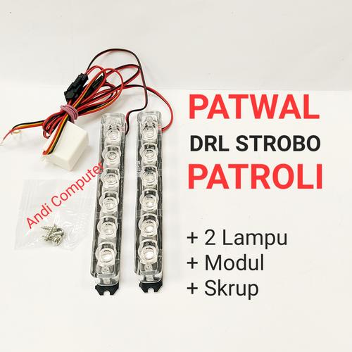 Jual Lampu LED Tembak Sorot Cree DRL Gril Motor Strobo PATWAL PATROLI ...