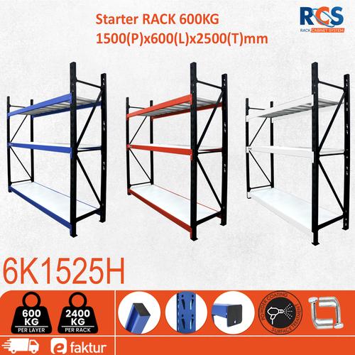 Jual RAK GUDANG 1,5 METER 600KG STARTER WAREHOUSE Frame Hitam Tinggi 2 ...