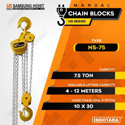 Promo Manual Chain Block Katrol Takel 7.5 Ton Samsung NS75 - 8 Meter ...