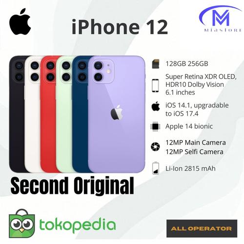 Jual iPhone 12 256GB/128GB/64GB Second Original 100% Fullset Like New - Hijau, 64GB ALL SIM ...