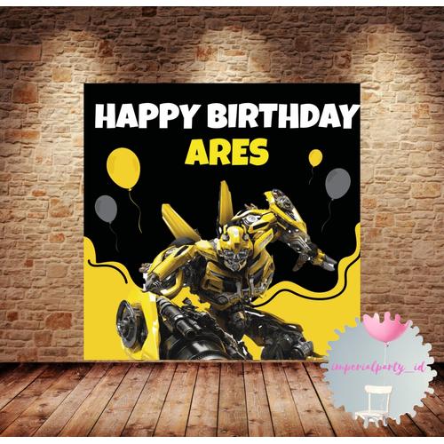 Jual Custom Backdrop Banner Spanduk Happy Birthday Bumblebee ...