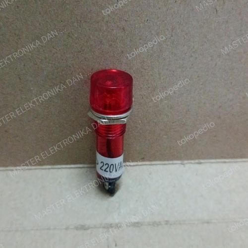 Jual 7360 lampu pilot indikator indicator lamp plastik merah 220vac ...