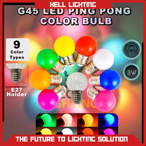 Jual lampu led hias warna warni bohlam pingpong 3w 3 watt fitting e27 ...