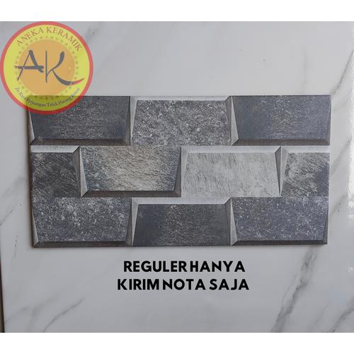 Jual Keramik Dinding Kasar Motif Batu Alam Timbul 20x40 Abitare Grey ...