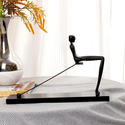 Jual Dekorasi Ruangan Rumah Human Figure Unik / Man Sitting Sculpture ...