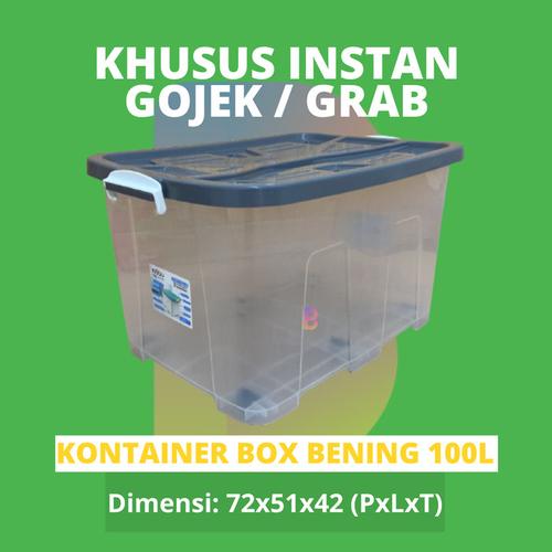 Jual (GOJEK) Box Container 100L Bening / Kontainer Box 100L Plastik ...