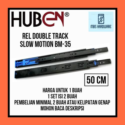 Jual Rel Laci HUBEN Slowmotion 50 CM / Slow Motion Full Extension BM-35 ...