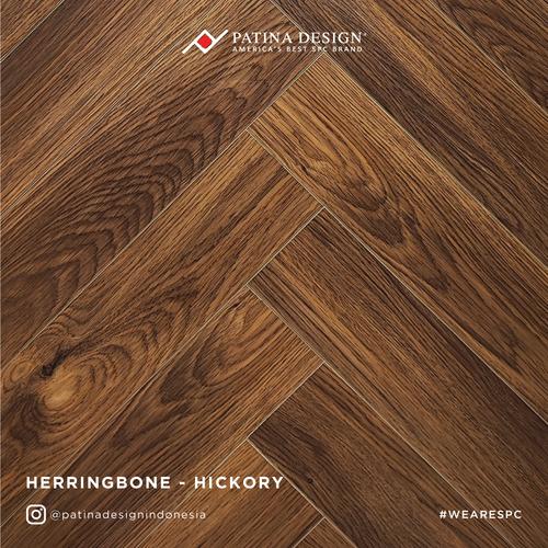 Jual Lantai SPC Patina Pola Herringbone Motif Kayu warna Hickory ...