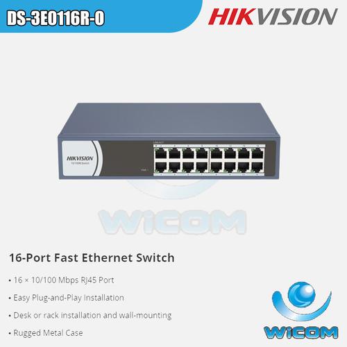 Jual Desktop Switch Plastic Hikvision 16-Port Fast Ethernet DS-3E0116R ...