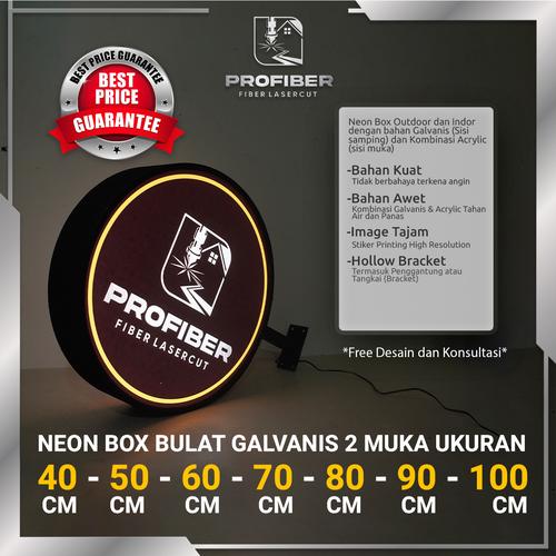 Jual Neon Box Bulat Besi Galvanis Awet + Bracket Ukuran Custom 220V AC ...