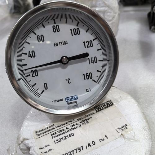 Jual Temperature Gauge 0-160°C 100MM X 8MM 1/2" BSPP BACK WIKA A52.100 ...