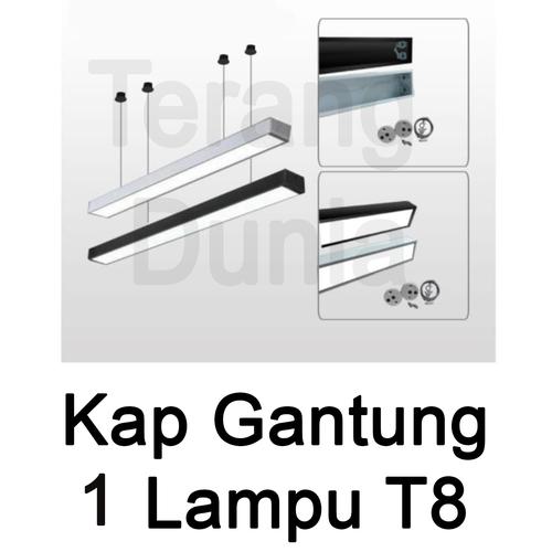 Jual Kap Lampu TL Gantung Single Kap Balok Neon LED Lampu Gantung Neon ...