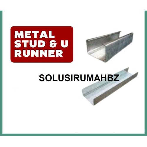 Jual SATU METER BAJA RINGAN KANAL 75MM C METAL STUD U RUNNER galvalum ...