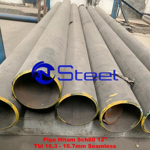 Jual Pipa Hitam 12" x Tebal 5.0mm SCH20 SCH40 x 6M | Pipa Besi 12 inch ...