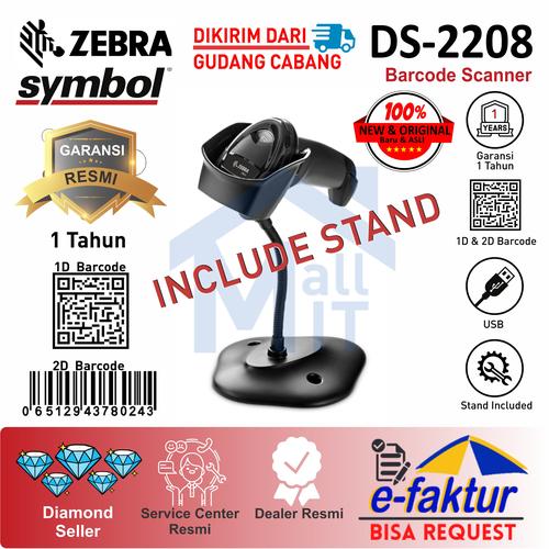 Promo BARCODE SCANNER ZEBRA SYMBOL DS2208 DS-2208 1D 2D TEMBAK PREMIUM ...