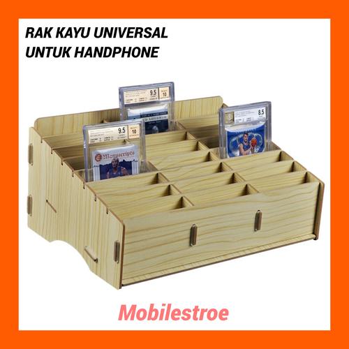 Jual RAK KAYU UNTUK SUSUNAN HANDPHONE UNIVERSAL - 12 SEKAT, COKLAT ...