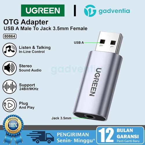Jual UGREEN 80864 OTG Adapter Sound Card External Usb A 2.0 To 3.5mm ...
