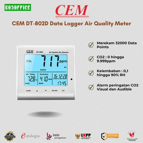 Jual CEM DT-802D Data Logger Air Quality Meter - Merekam 32000 Data ...