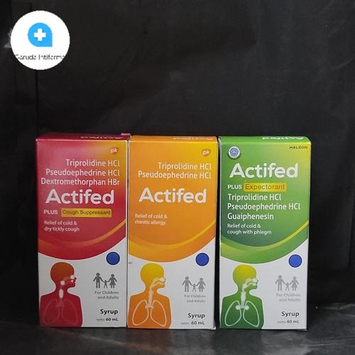 Jual Actifed Plus Cough Supressant Merah/ Kuning/Expectorant Hijau ...
