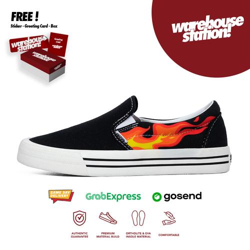 Promo SABA Red Flame Slip on - Sepatu Sneakers Casual Pria Wanita - Red ...