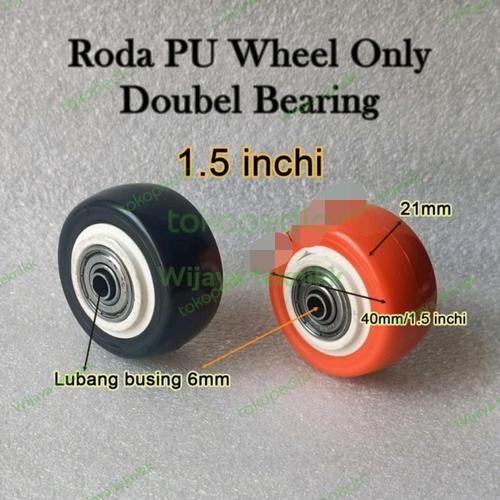 Jual Roda PU 1.5 inch roda Polyurethane 1.5" Wheel Only 1,5 inch roda hitam - hitam - Kota ...