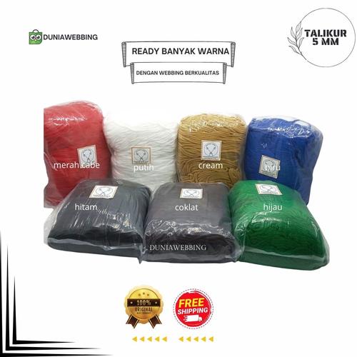 Jual Tali Kur 5 mm Kualitas Super Hitam dan Warna Per Pack isi 900 gram ...