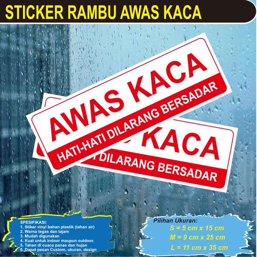 Jual Stiker Rambu Awas Kaca / Rambu Awas Kaca Hati-hati Dilarang ...