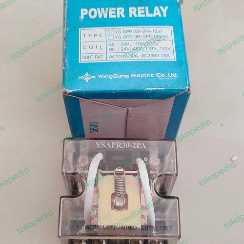 Jual POWER RELAY YSAPR30-2PA 30A COIL 220V AC MADE IN KOREA - Kab ...