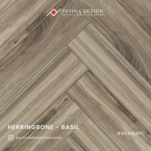 Jual Lantai SPC Patina Pola Herringbone Motif Kayu warna Basil ...