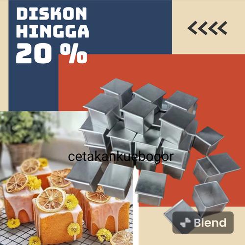 Promo loyang loaf cube cake mold/cetakan roti kubus kotak komplit pake ...