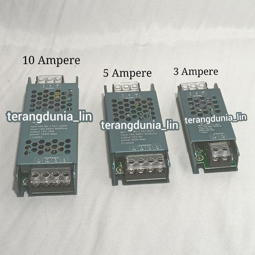Jual Trafo LED Strip Adaptor power Supply Slim 12V 3,5,10 Ampere ...