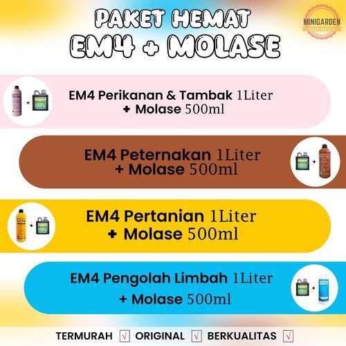 Jual PAKET MOLASE + EM4 pupuk pertanian perikanan peternakan limbah ...
