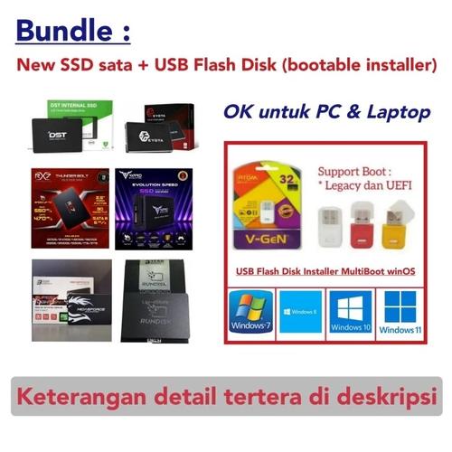 Jual NEW SSD Pilih (128/256/512/1TB) + Flashdisk MultiBoot Installer ...