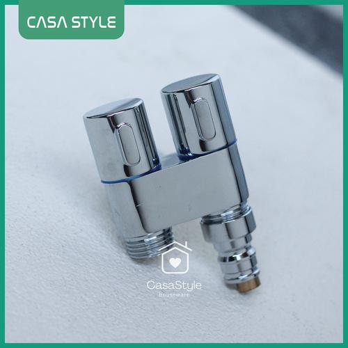 Jual ⌊CASA⌉ Kran Cabang Double / Kran Mesin Cuci / Kran Tembok 2 Outlet ...