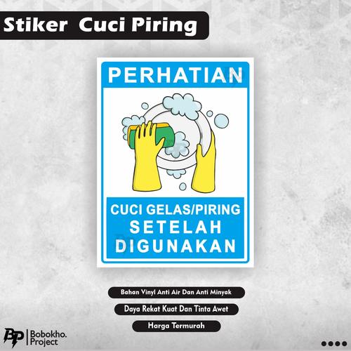 Jual Stiker Cuci Piring Gelas Setelah Dipakai / Stiker Cuci Sendok ...