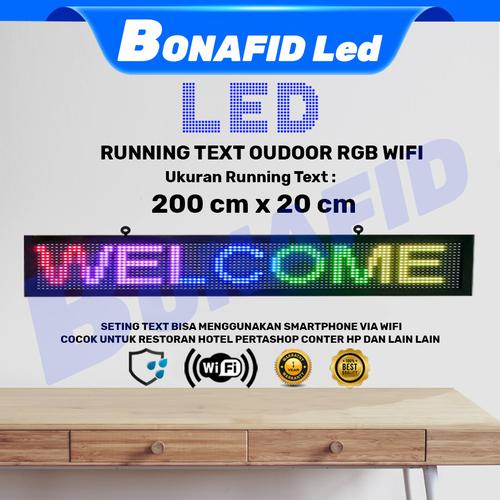 Jual Running Text RGB 200cm x 20cm Wifi Outdoor LED Display Plus ...