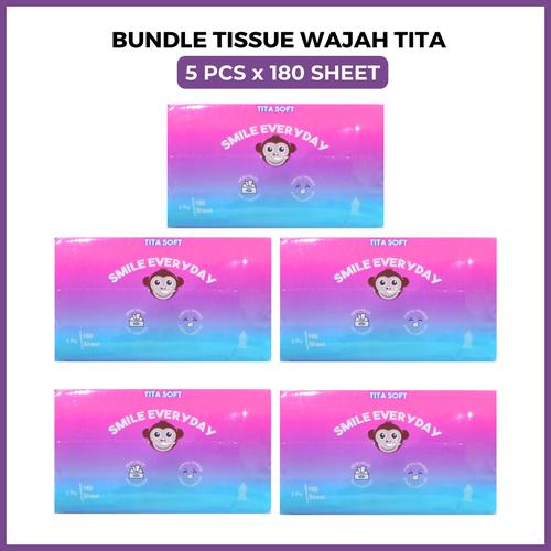 Promo 8 Pack Tisu Wajah Facial Tissue 180 Sheet 2 Ply - Tita - 5 Pack ...