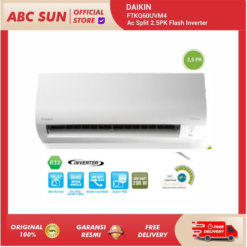 Promo Ac Daikin FTKQ60UVM4 Ac Split 2.5PK Flash Inverter Cicil 0% 3x - Kota Bandung - ABC Sun ...